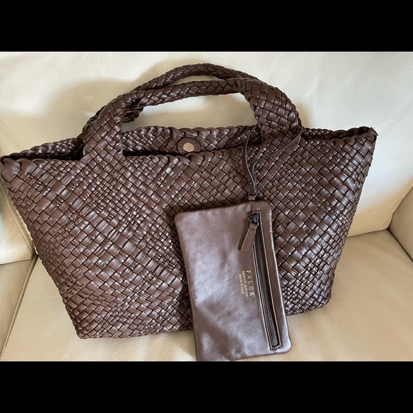 Falor | Bags | Falor Tote Italian Leather Hand Wovenchocolate Brown ...